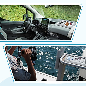 Goture Boat Foam Fishing Ruler and Cell Phone Holder Kit,2 in 1 Fishing Boat Dash Accessory Adhesive Backing Fishing Tool,44" Fishing Measurement Tool Boat Gadgets Segmented Fish Measuring Board