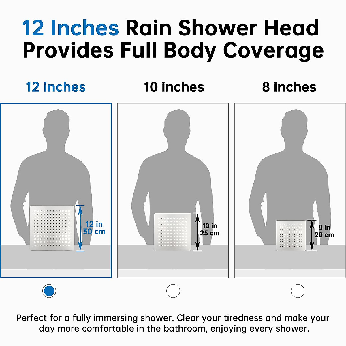 G-Promise All Metal 12 Inch Rainfall Shower Head with Handheld Spray Combo| 3 Settings Diverter|Adjustable Extension Arm with Lock Joints |71 Inches Stainless Steel Hose (Brushed Nickel)
