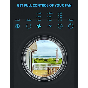 BREEZEWELL 3-IN-1 Windowless Portable Air Conditioner, 32-INCH Evaporative Cooler for Home, 3 Wind Speed & 4 Modes,Washable Water Tank, 8H Timer,20ft Remote Bladeless Evaporative Air Cooler for Room