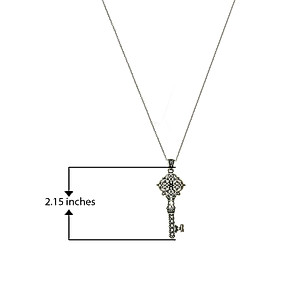 MORGAN & PAIGE Oxidized 925 Sterling Silver Celtic Flower Key Pendant Necklace, 18"