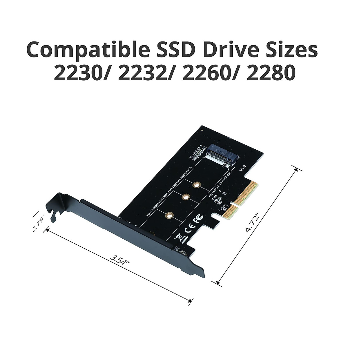SIIG M.2 NGFF SSD (M Key) to PCIe 3.0 x4 Card Adapter For 2230, 2242,2260, 2280 M.2 PCIe Host Controller Expansion Card SSDs NVMe or AHCI (SC-M20014-S1)