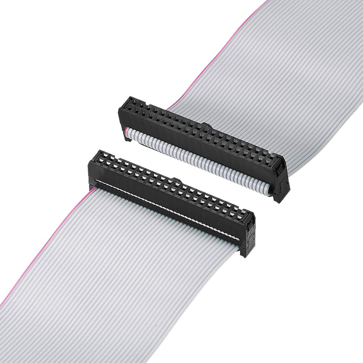 uxcell IDC Wire Flat Ribbon Cable FC/FC Connector A-Type 40 Pins 2.54mm Pitch 1m Length Gray