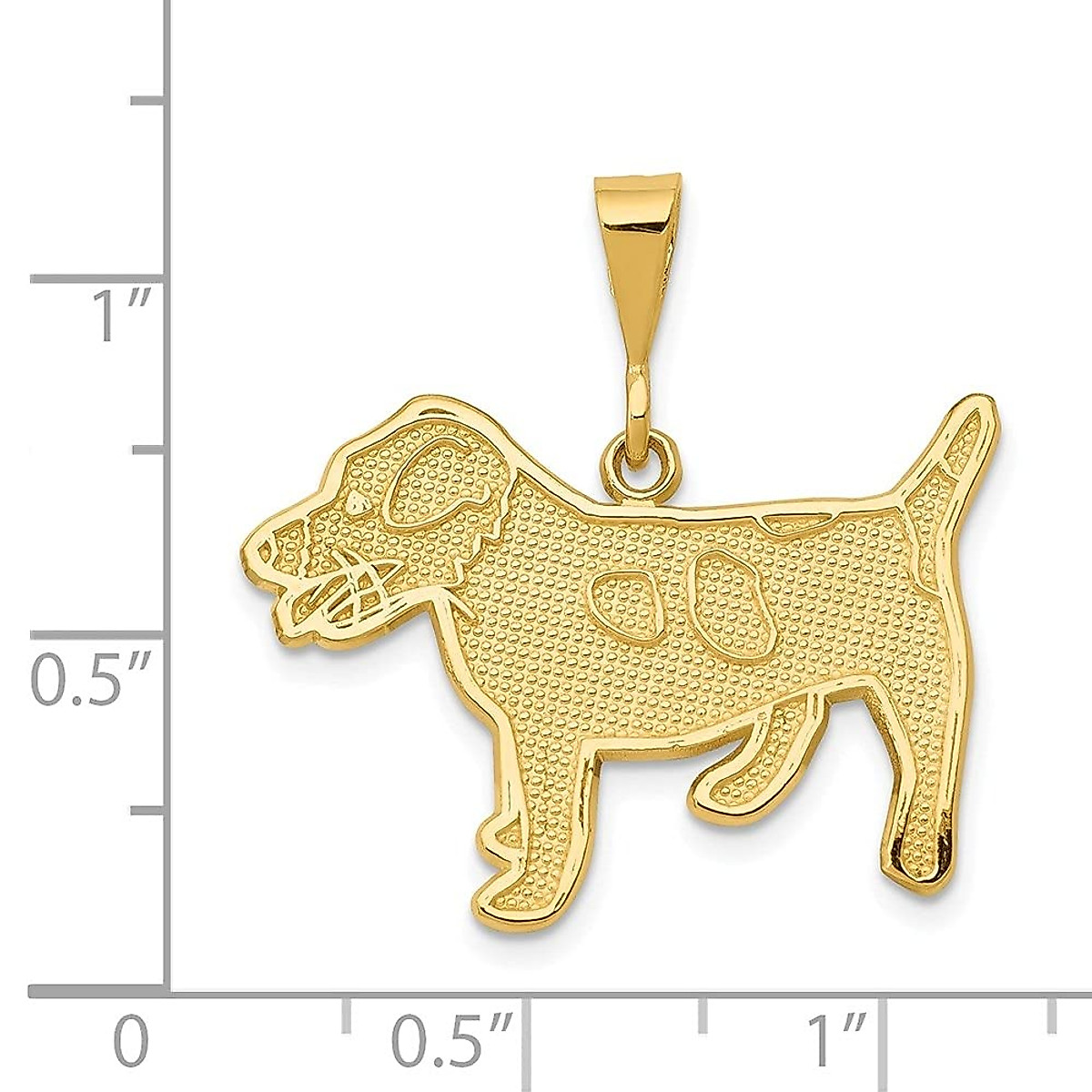 Diamond2Deal 14k Yellow Gold Jack Russell Terrier Dog Pendant Gift for Women (L- 28 mm W- 25 mm)