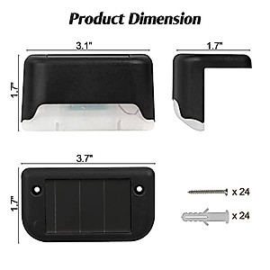 BIGTREE 12 Pack Solar Deck Lights Outdoor, Solar Step Lights Waterproof Led Solar Lights for Outdoor Stairs, Step, Fence, Yard, Patio, and Pathway
