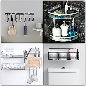 Vin Beauty 5 Pack Adhesive Hooks Replacement, Shower Caddy Adhesive for Replacement, Strong Transparent Sticker Hooks for Hanging Bathroom Shower Caddy Shelf