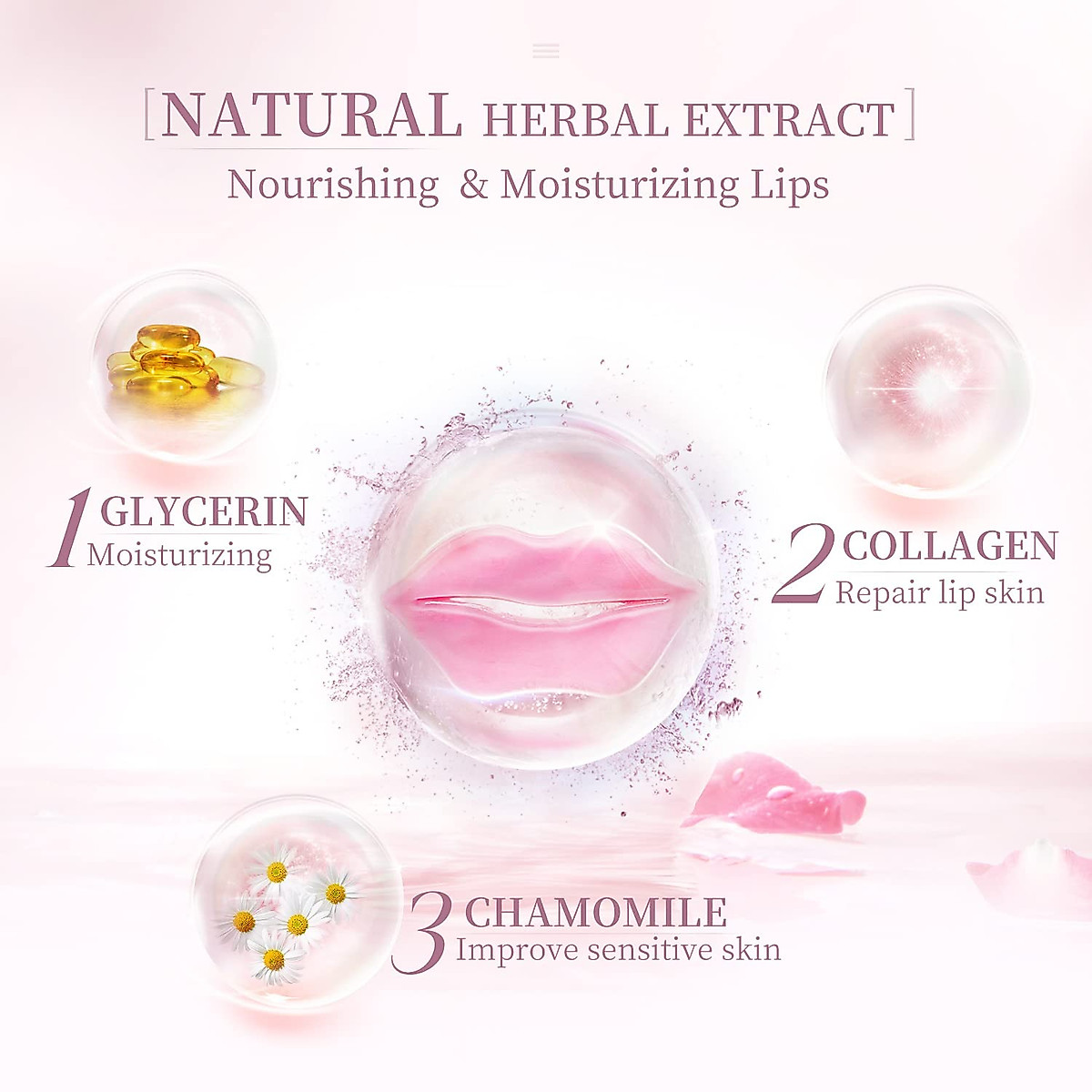 30 Pieces Collagen Lip Masks for Dry Lips Care, Crystal Lip Pads Pink Gel Lip Patches Great for Moisturizing,Remove Dead Skin, Lip Mask Sheet Mascarilla Para Labios with Moisturer Essence