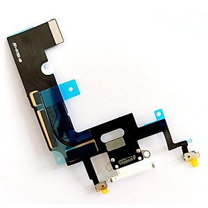 YESUN USB Charging Flex Cable for iPhone XR Charger Connector Headphone Dock Jack Plug Port (White)