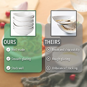 BTaT- Porcelain Bowls, 9 oz, Set of 8, White Triangle Dessert Bowls, Dip bowls, Sauce bowls, Small Serving Bowls, Small Bowls for Side Dishes, Ice Cream Dishes, Small White Bowls