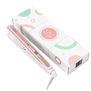 VAV Professional Hair Straightener Negative Ions Ceramic Flat Iron 1 Inch 2 in 1 Curling Iron and Straightener Constant Temperature 410°F for Girls