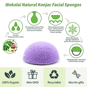 Konjac Facial Sponges for Cleansing Exfoliating - Konjac Face Sponge for Washing Face Body, Organic Natural Cleaning Puff Buff Scrubber for Shower Bath SPA for Babys Men Women