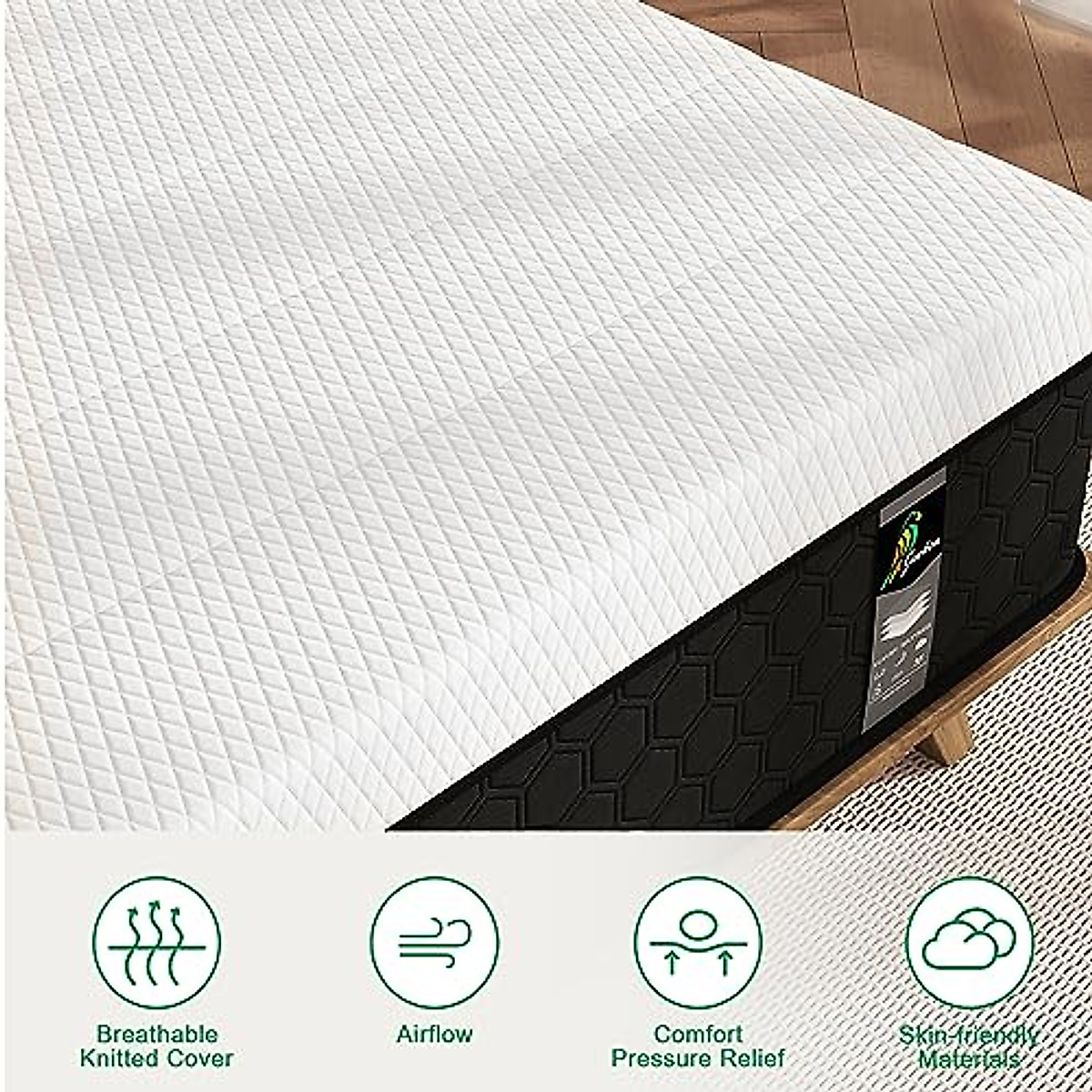 JEEKEA Full Size Mattress in a Box - 10 Inch Memory Foam Mattress Full Size Bed - Hybrid Mattress Full for Back Pain Relief - Medium Firm Mattress with Motion Isolation & Strong Edge Support