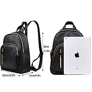 YANAIER Women Mini Backpack Purse PU Leather Anti-theft Backpack Ladies Girls Fashion Casual Travel Daypack Rucksack Black