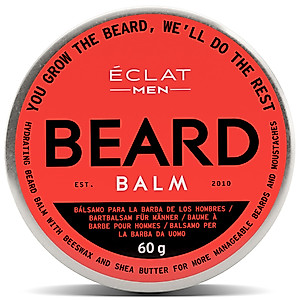 Eclat Skincare Men's Balm, Oil, Conditioner, Beard Wax Moisturizer & Softener w/Shea Butter, Pure Argan Oil - Sensitive Skin
