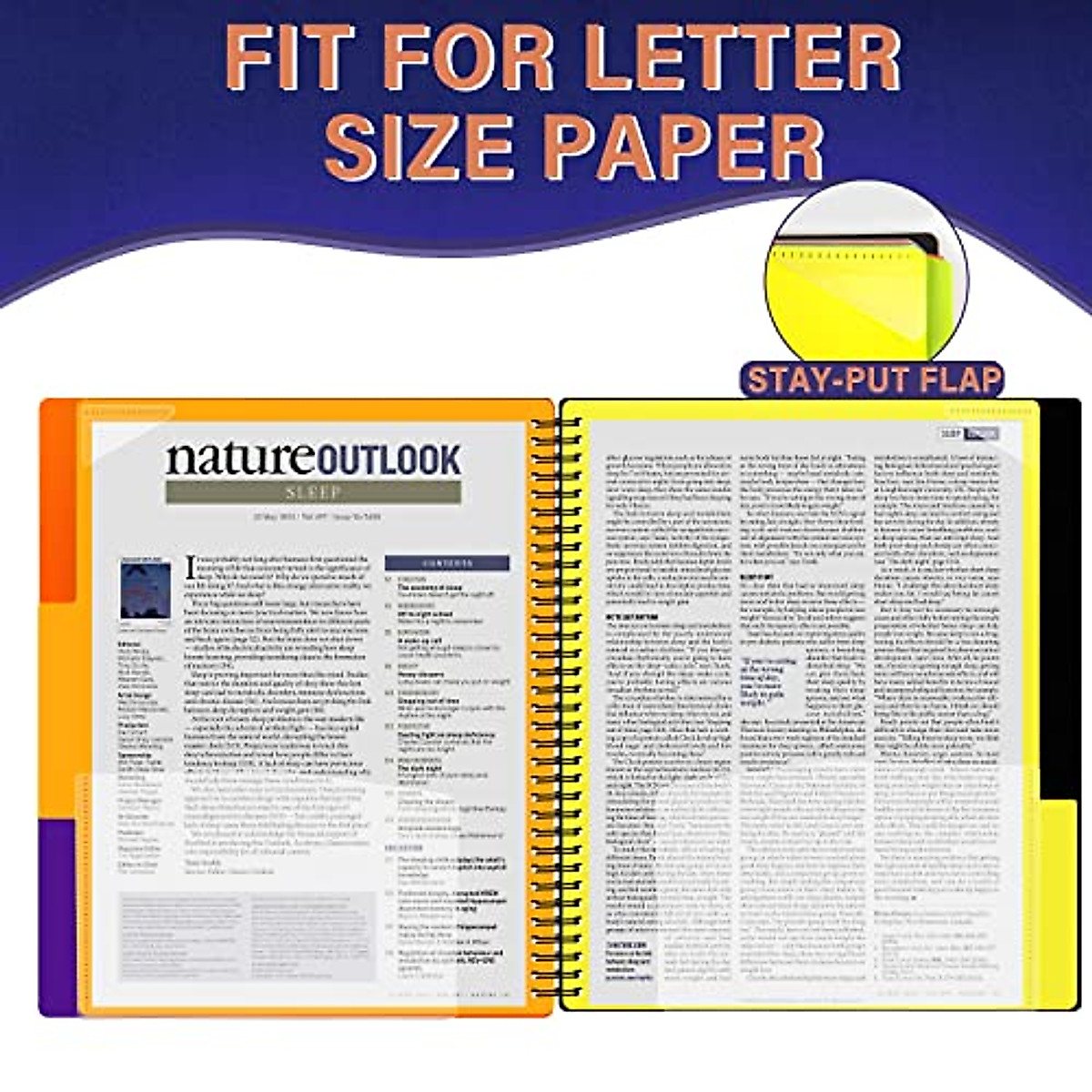 18 Pocket Poly Project Organizer, Spiral Project Folder Binder Organizer with Pockets, Multi-Subject Folder Office Notebook, Letter Size, School Supplies