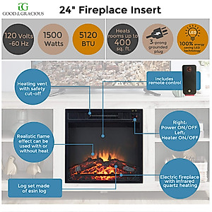 CHADIOR Wooden Stand and Electric Fireplace, Fit up to 65" Flat Screen TV with Cabinet and Adjustable Shelves Entertainment Center for Living Room, Light Grey