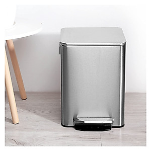 DYPASA Garbage Recycling Bin Metal Pedal Bin,Step Trash Can Trash Bin，Kitchen Trash Can with Lid，for Patios, Kitchens, and Outdoor Entertaining Kitchen Trash Can (Color : Gold)