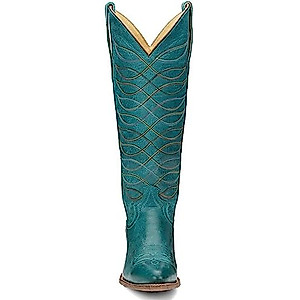 Justin Women's Whitley Western Boot Round Toe Turquoise 6 M US