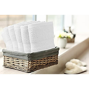 Filament Alley 6 Pack Bath Towel Set 22x44 Luxury Cotton Towels Ideal for Pool Gym Spa Hotel Shower Home Bathroom Towels Absorbent Lightweight Soft White