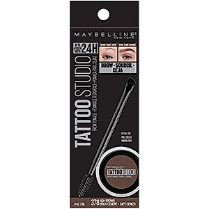 Maybelline TattooStudio Brow Pomade Long Lasting, Buildable, Eyebrow Makeup, Ash Brown, 1 Count