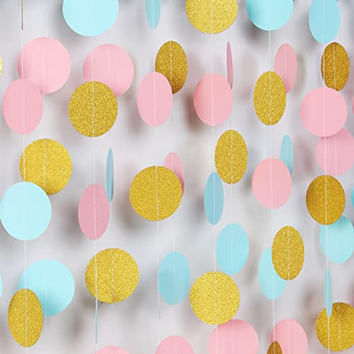 Blue Pink Gold Party-Decorations Gender-Reveal - 52Ft Paper Streamers 17FT Paper Banner Garland Hanging Decor Birthday Ideas Event Party Supplies