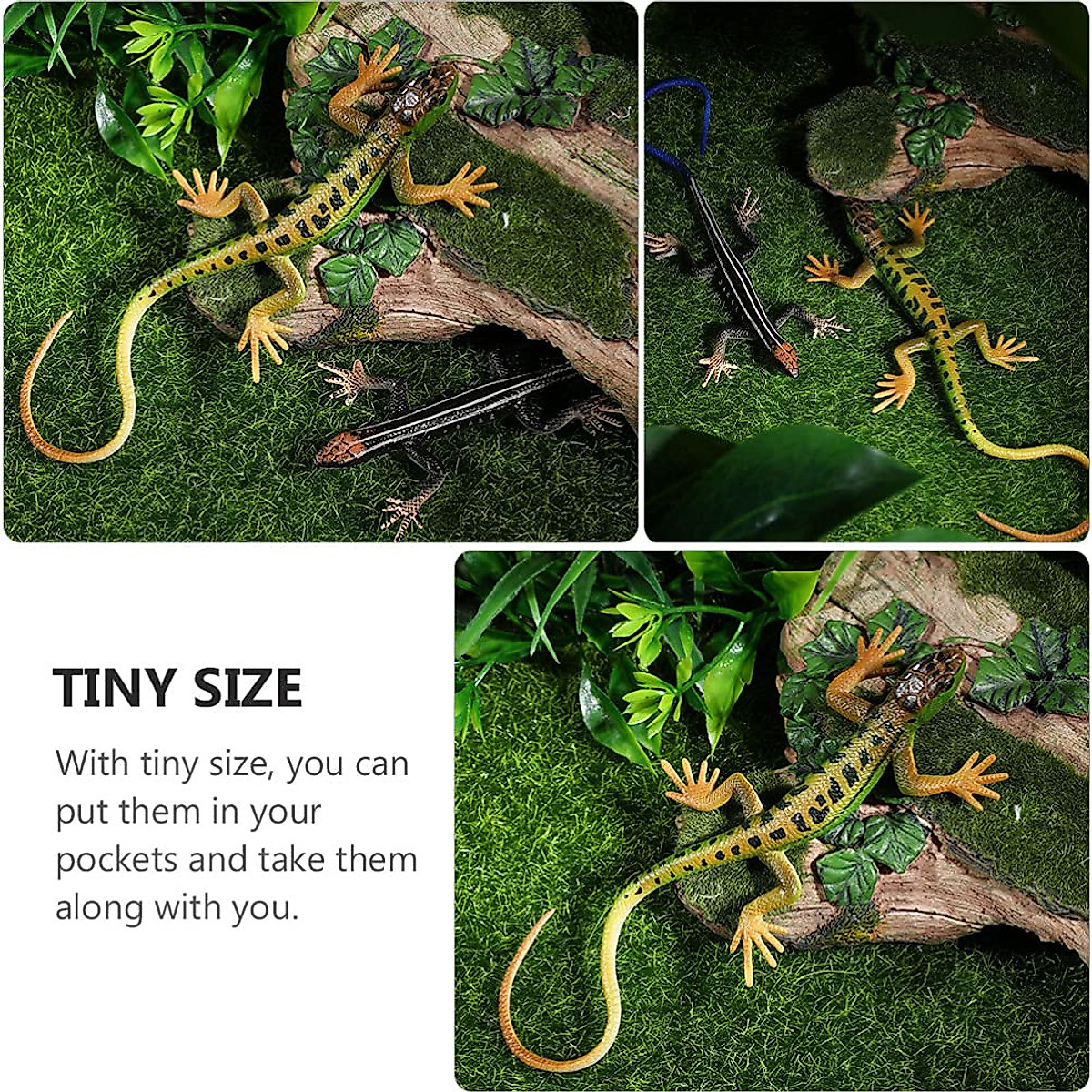 Artificial Lizard Animal Plaything Plastic Lizard Prop Spoof Lizard Model Early Education Toys Kids Educational Playthings Party Trick Tool Children Toys Lizard Figurine Tricky Toys