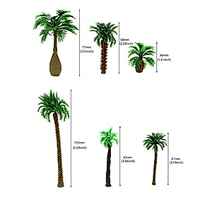 18pcs Artificial Miniature Palm Trees Scenery Layout Model Plastic Tree Train Coconut Rainforest Toys for Ho Train Layout