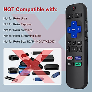 【Pack of 2】 Replacement for Roku-TV-Remote, Compatible for TCL Roku/Hisense Roku/Onn Roku/Sharp Roku Series Smart TVs (Not for Roku Stick and Box)