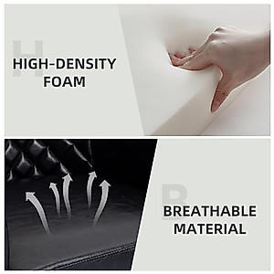 QQU Accent Sofa Chair with Ottoman, Faux Leather Modern Barrel Chair with Iron Legs and Round Arms, Upholstered Chair for Living Room, Bedroom(Black)