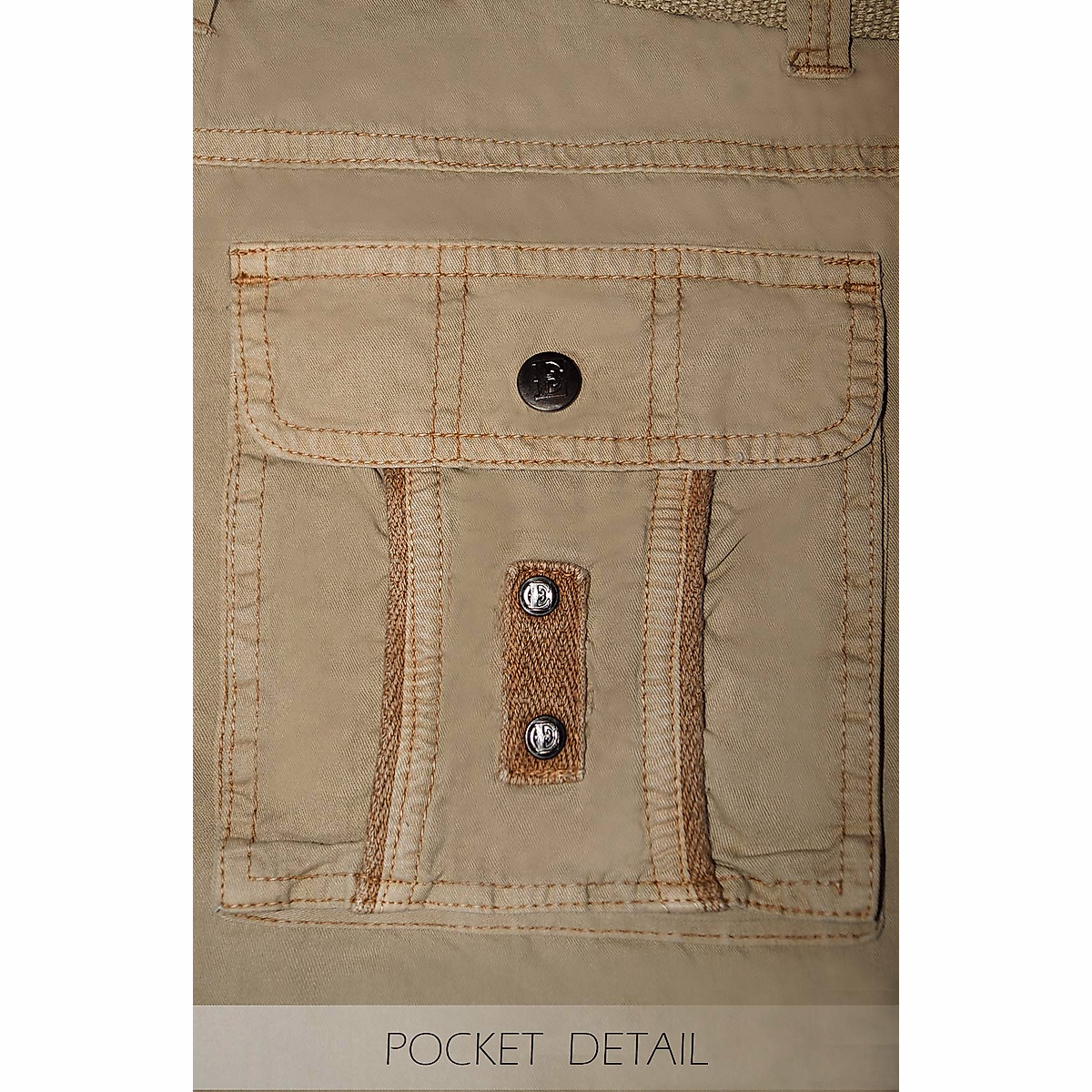 ETHANOL Men's Relaxed Cargo Pants with 6 Big Pockets Casual Work Combat Trousers APLC44098 KHK 38