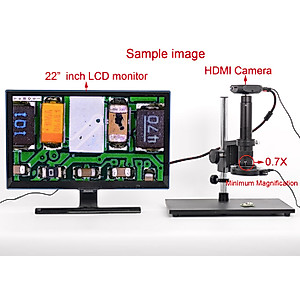 Monocular Big Heavy Duty Metal Boom Stereo Microscope Camera Table Stand Holder 50mm Ring +300X Zoon C-Mount Lens (300X Zoon Lens)