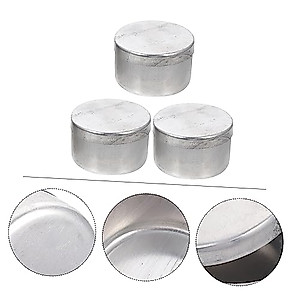 FUOYLOO 3pcs Aluminum Box Aluminum Weighing Dish Weighing Boats Weighing Pans Lab Test Soil Collection Jar Aluminum Instrument Weighing Holder Liquid Cup weigh Boats Metal Measuring Tool