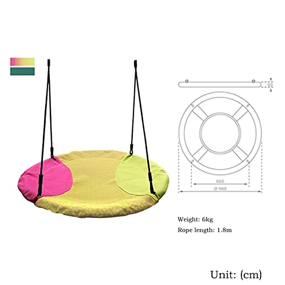 Swing Set Saucer Tree Swing - Outdoor Swing Set - Attaches to Trees or Existing Swing Sets - Create Your Own Backyard Playground - Adjustable Hanging Ropes - Kids, Adults and Teens Swing Seat