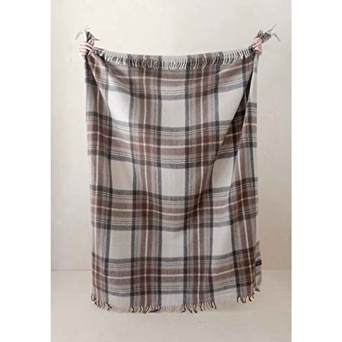 The Tartan Blanket Co. Recycled Wool Blanket Stewart Natural Dress Tartan (59" x 75")