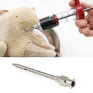 PZRT 4pcs Injector Needle for Barbecue, Stainless Steel Marinade Turkey BBQ Meat Injector Needle Kitchen Accessories Party Home Supplies