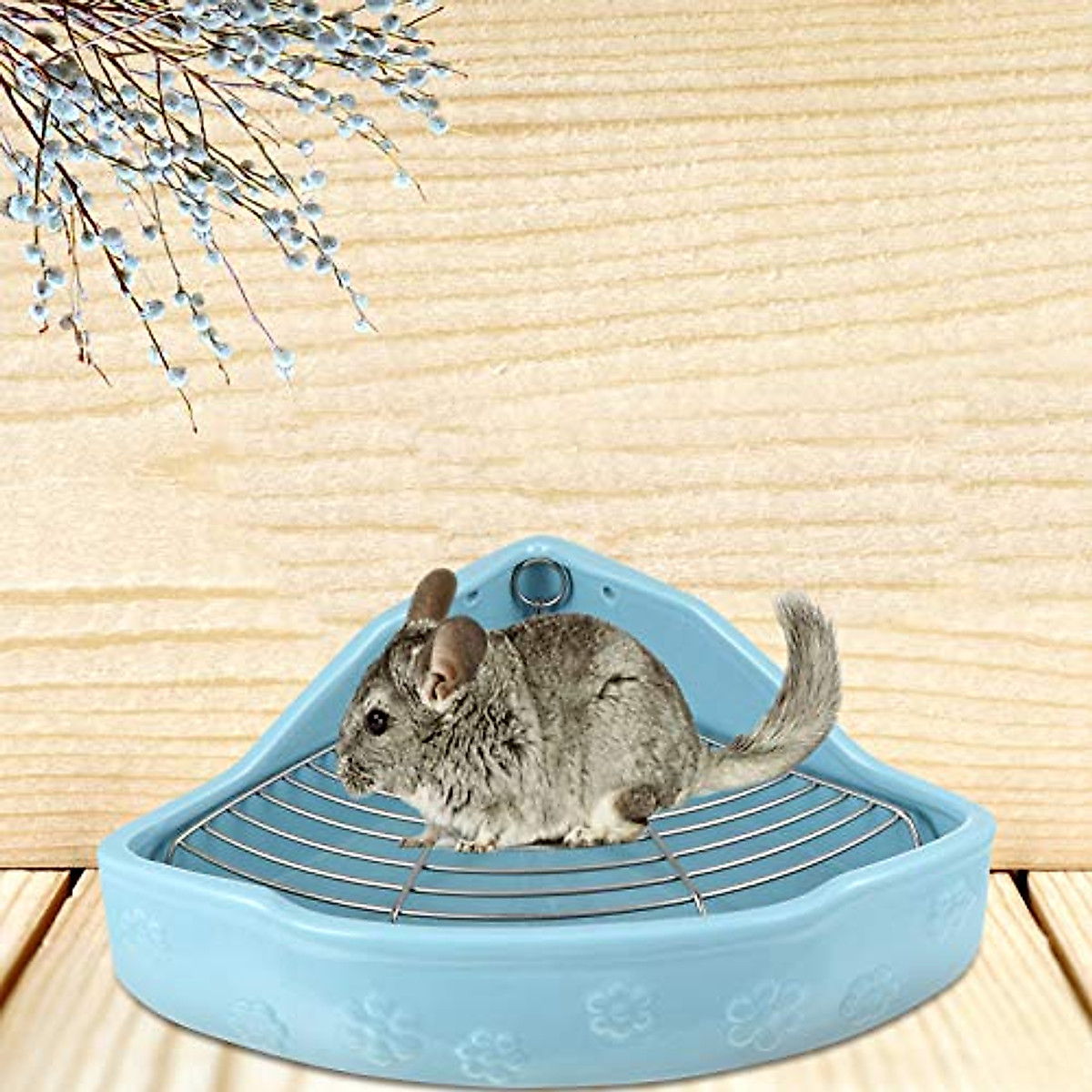Balacoo Small Animal Litter Cage Ceramic Triangle Potty Trainer Corner Litter Ferret Litter Box Bedding Box Pet Pan for Rabbit Bunny Chinchilla Ferret Guinea Pig Hamster