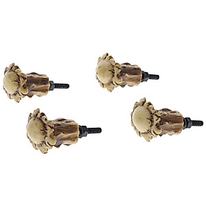 Top Brass Heavy Duty Antler Drawer Pulls/Cabinet Knobs (4 Pack) - Screws and Washers Included