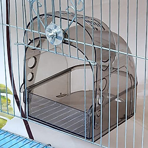 Bird Bath Cage, Cleaning Pet Supplies Cockatiel Bird Clear Bathtub with Bottom Drawer for Little Bird Parrots Spacious Parakeets Portable Shower for Most Birdcage