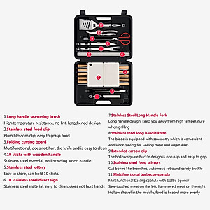 SEFAX 29PCS Stainless Steel Grilling Kit, BBQ Tools Set with Portable Compact Carry Case, Grill Accessories, Grill Accessories for Travel, Picnics, RVs, Camping, BBQs, Parties