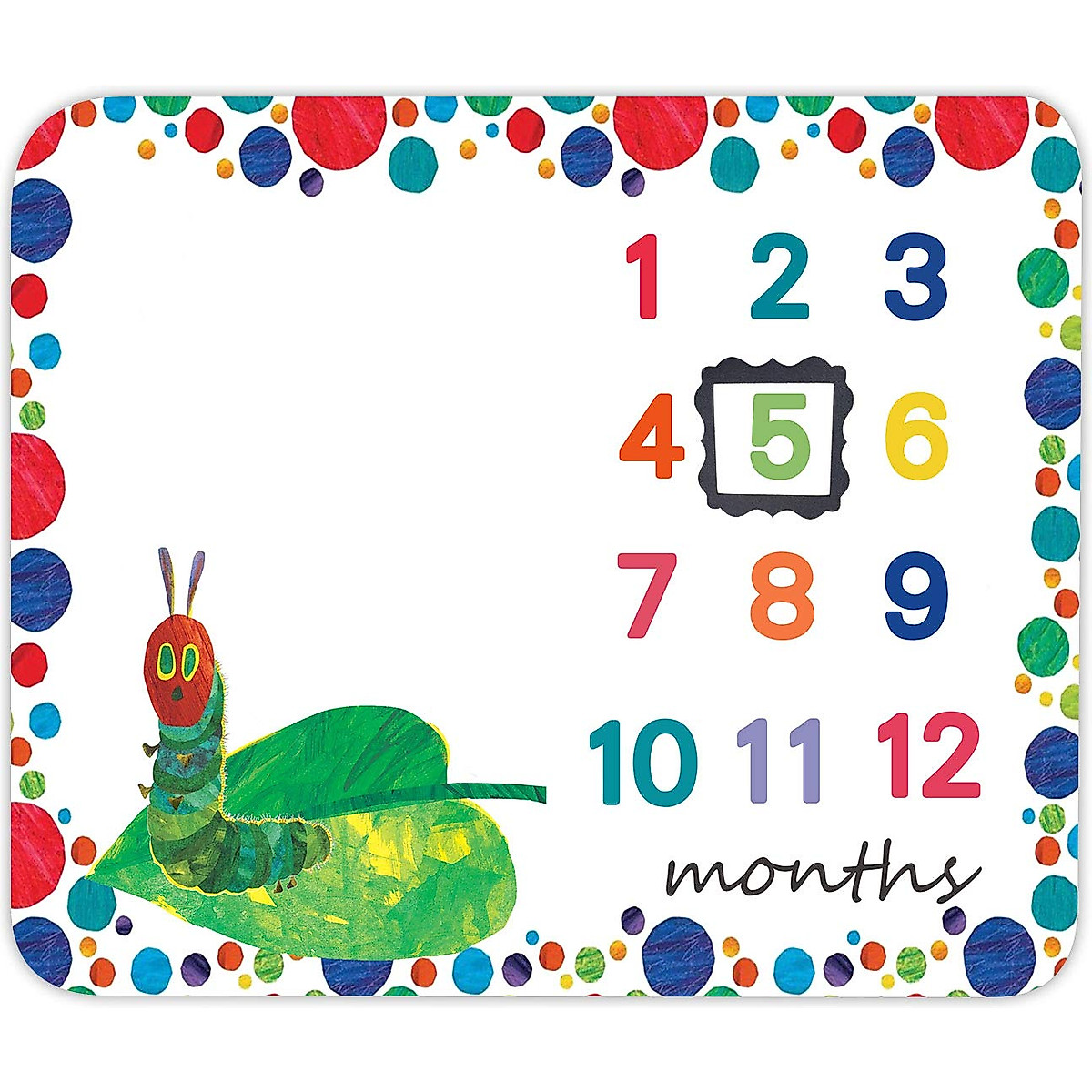 EARVO Baby Milestone Blanket 47x40 inches The Very Hungry Caterpillar Baby Photography Blanket Dots Large Size Watch Me Grow Blanket Newborn Photo Props EADS474