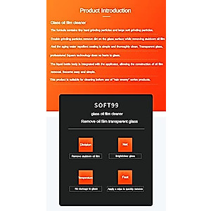 Golden Hoo Windshield Oil Film Cleaner, Remove Aging Coating Layer, Rear View Mirror Cleaner, Clean Glass, Clear Vision，soft99