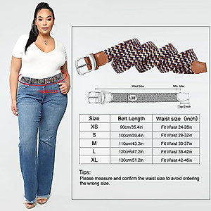 XZQTIVE Braided Belt Stretch Belt for Men and Women Multicolored Woven Golf Belt Elastic Jean Belts