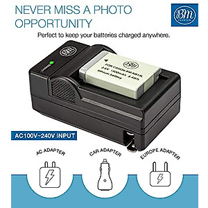 BM Premium 2-Pack of NB-13L Batteries and Charger Kit for Canon PowerShot SX740 HS, G1 X Mark III, G5 X, G5 X Mark II, G7 X, G7 X Mark II, G7 X Mark III, G9 X, G9 X Mark II, SX620 HS, SX720 HS Cameras