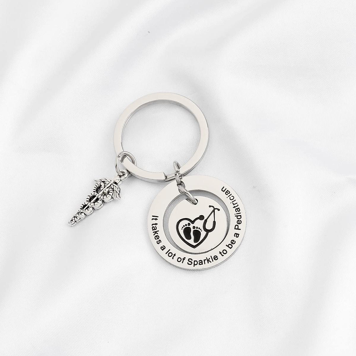 WSNANG Pediatric Keychain Pediatrician Doctor Thank You Jewelry Gifts for Pediatric Nurse Student Pediatric Graduation Gift (Pediatric KY)