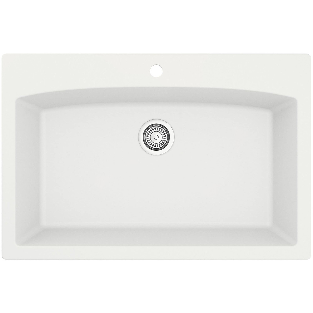 Karran QT-712 Drop-In Quartz Composite 33 in. 1-Hole Single Bowl Kitchen Sink Kit in Black
