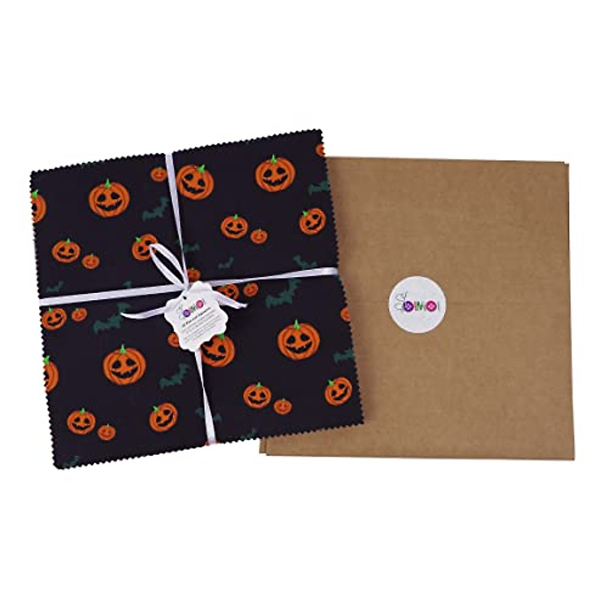 Soimoi Precut 10-inch Halloween Prints Cotton Fabric Bundle Quilting Squares Charm Pack DIY Patchwork Sewing Craft- Multicolor