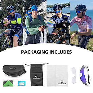 ROCKBROS Polarized Sunglasses for Men Women UV400 Protection Cycling Bike Glasses TAC Lightweight Frame Driving Fishing Golf Sunglasses