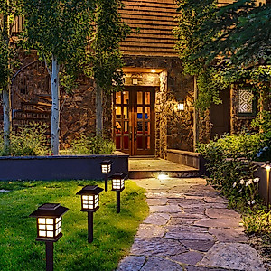 Anordsem 8 Pack Solar Lights Outdoor Pathway, Pathway Lights Solar Powered, Waterproof Pathway Solar Lights, Upgrade Solar Landscape Lighting for Walkway, Garden, Park, Sidewalk (Warm White)