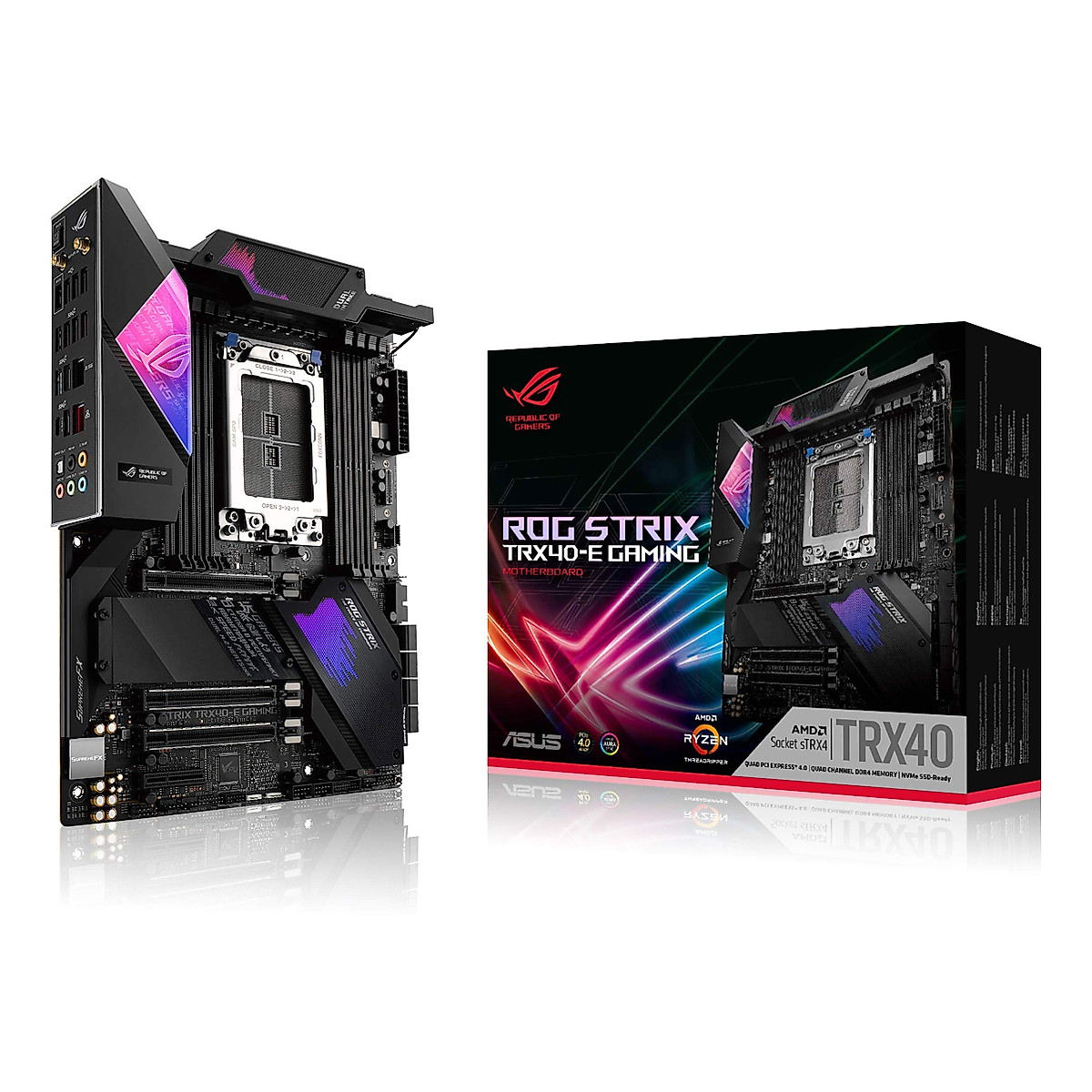 Asus ROG Strix TRX40-E Gaming AMD 3rd Gen AMD Ryzen Threadripper sTR4 ATX Motherboard- 16 Power Stages, Onboard WiFi 6 802.11Ax, 2.5Gbps, USB 3.2 Gen2