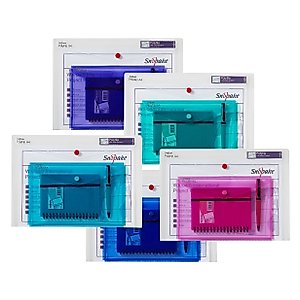 Snopake A4/A5 Polyfile Duo Popper Wallet with Index Tab and Press Stud Closure – Clear [Pack of 5] Ref: 15693
