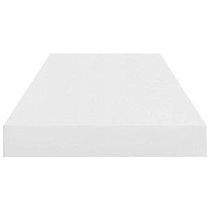 NusGear Floating Wall Shelf High Gloss White 23.6"x9.3"x1.5" MDF